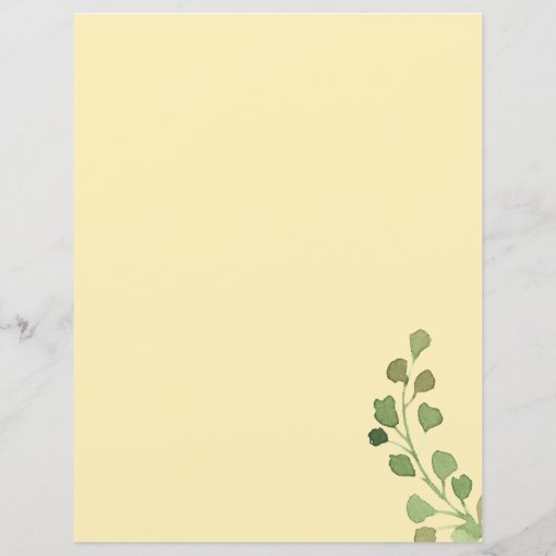 Watercolor Yellow Rose Border Stationery | Zazzle