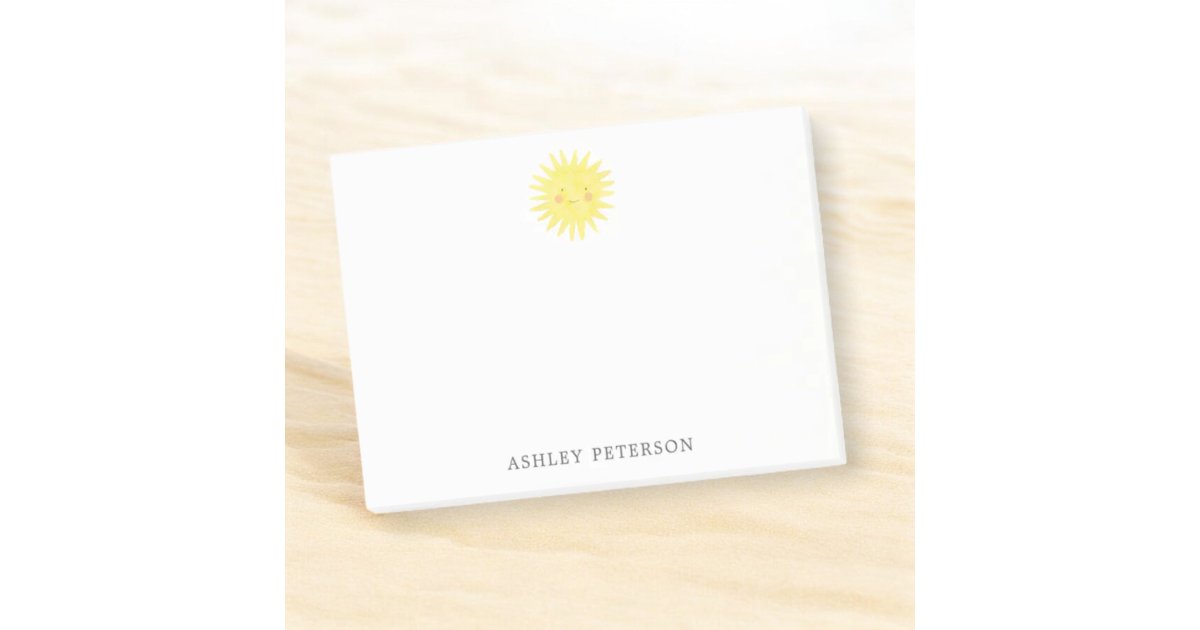 Watercolor Yellow Sunshine Personalized Post-it Notes | Zazzle
