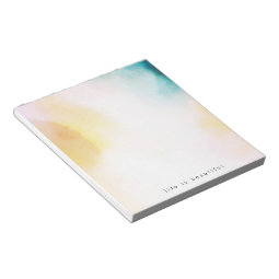 Watercolor Yellow Teal Blue Tie Dye Ombre Notepad | Zazzle