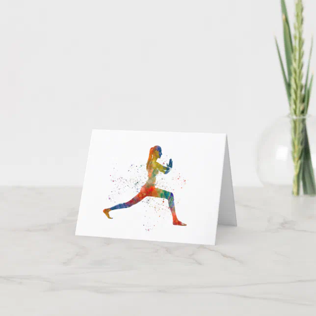 watercolor yoga thank you card | Zazzle