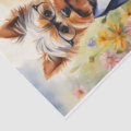 Watercolor Yorkshire Terrier in flowers Decoupage Tissue Paper | Zazzle