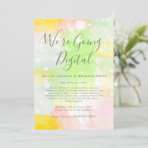 Watercolor Zoom Wedding Invitation | Zazzle