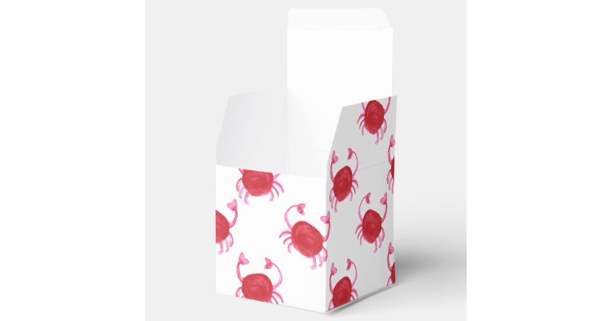 watercolorcute red crabs beach design favor boxes | Zazzle