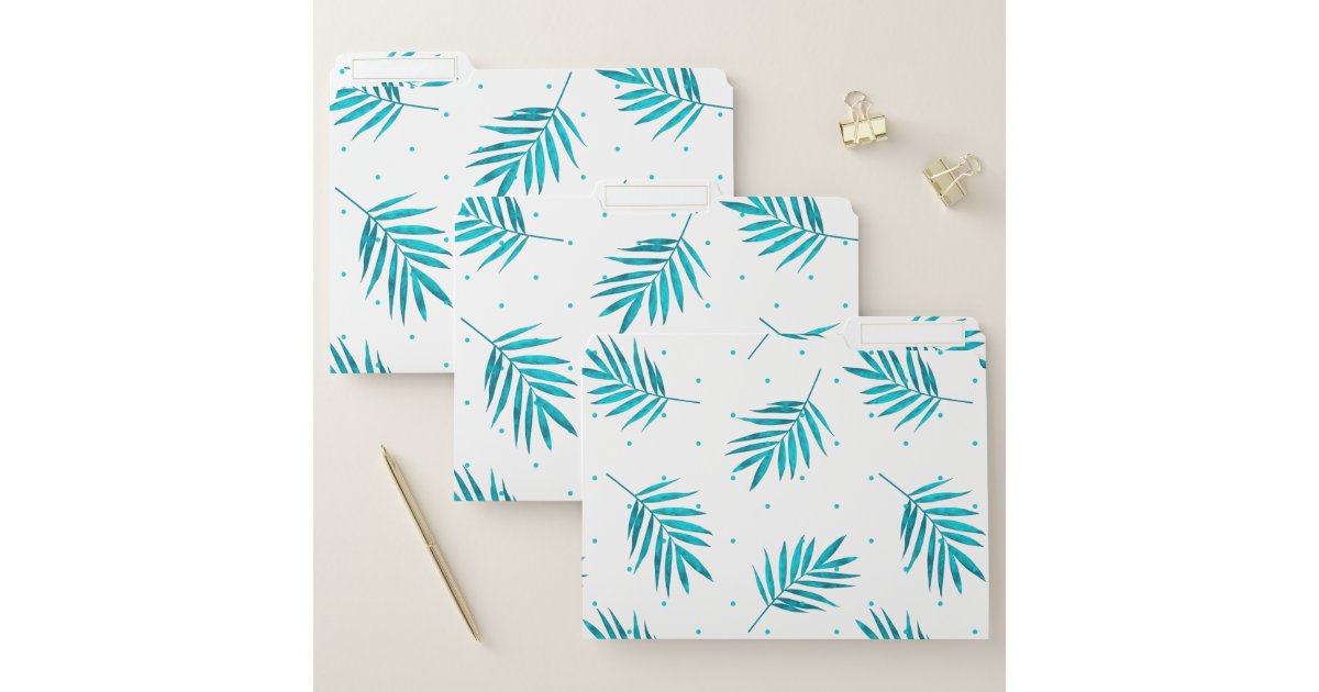Watercolors tropical palm leaves pattern file folder | Zazzle