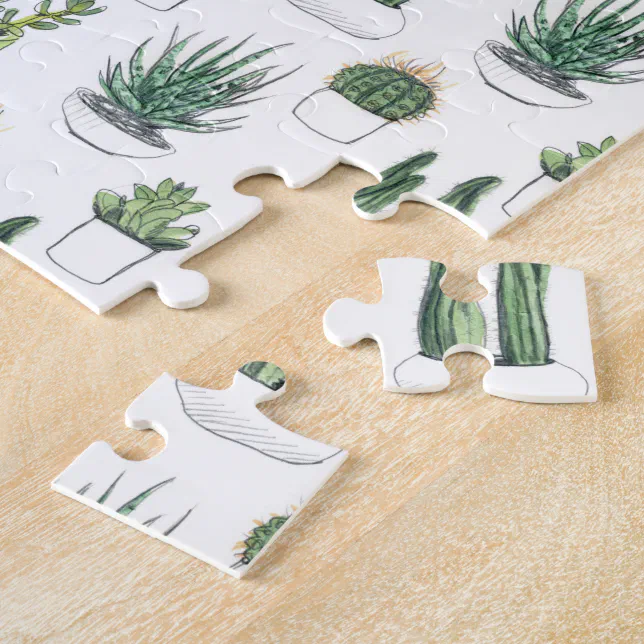 Watercolour Cacti & Succulent Jigsaw Puzzle | Zazzle