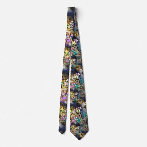 Watercolour Christmas Nativity Scene Tie | Zazzle