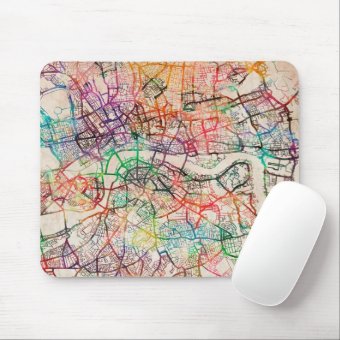 Watercolour Map of London Mouse Pad | Zazzle