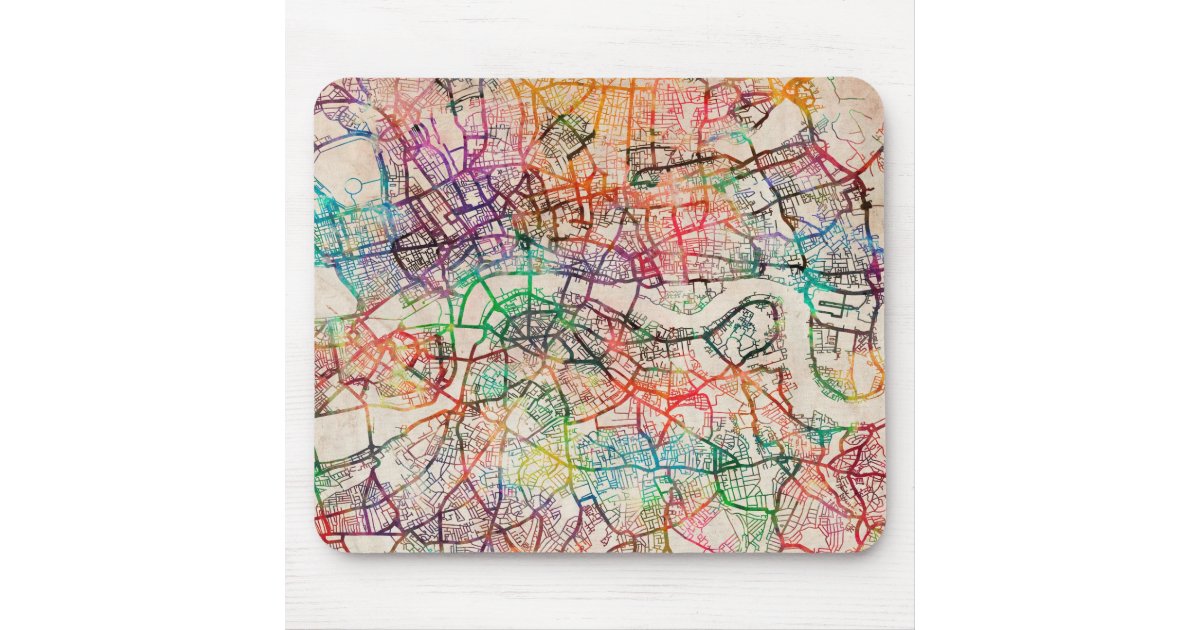 Watercolour Map of London Mouse Pad | Zazzle
