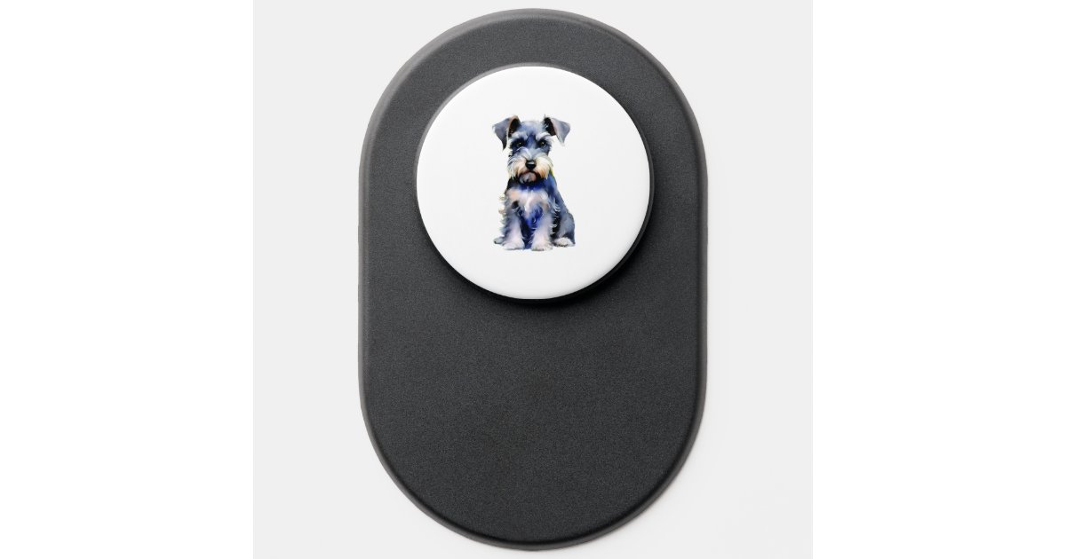 Watercolour Miniature Schnauzer PopSocket | Zazzle