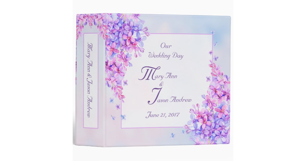 Watercolour Purple Lilac Flower 2" Binder | Zazzle