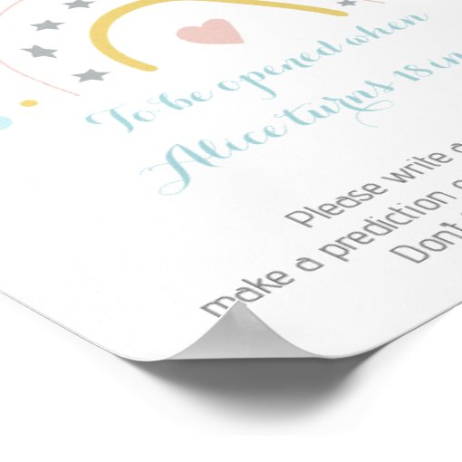 Watercolour rainbow Birthday Party Time Capsule Poster | Zazzle