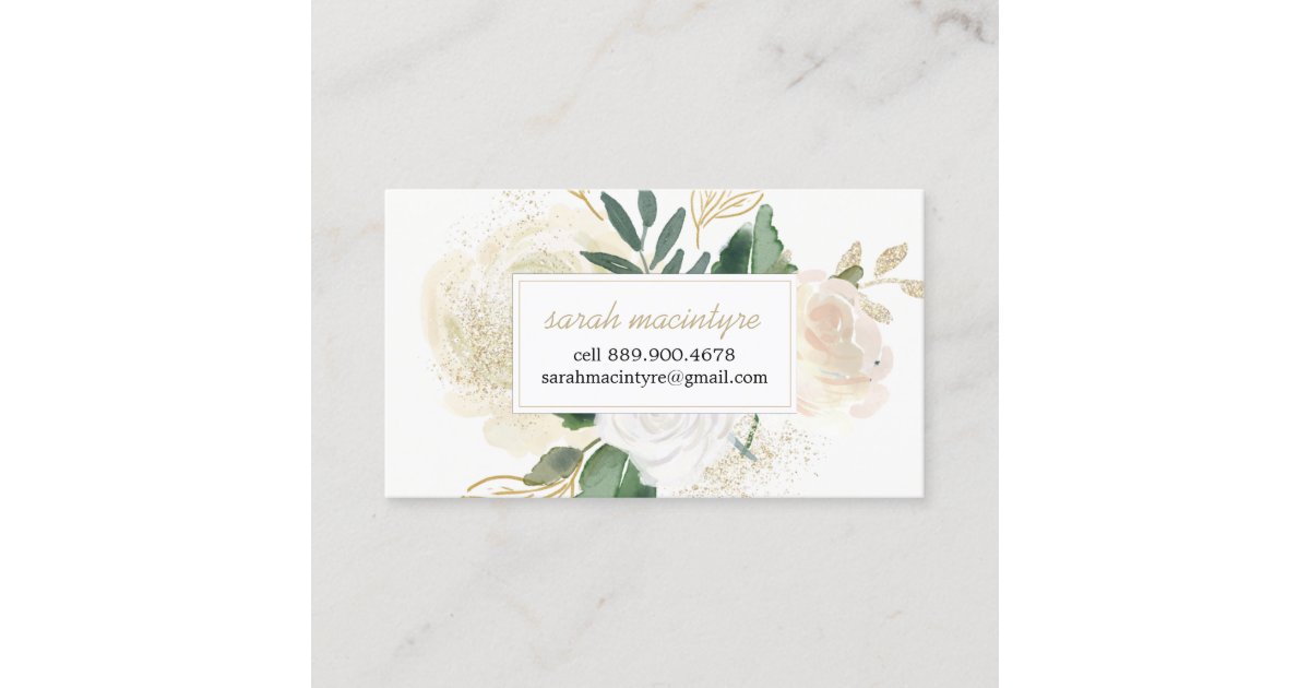 Watercolour Roses Calling Cards | Zazzle
