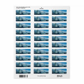 watercolour winter snow scene return address label | Zazzle