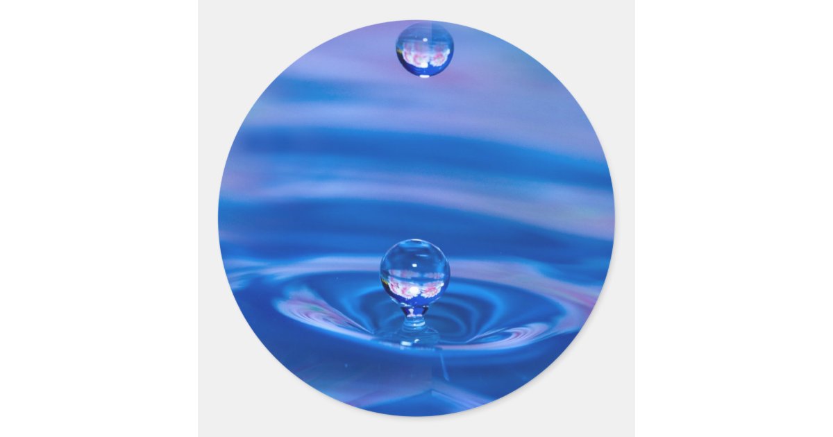 Waterdrops Classic Round Sticker | Zazzle