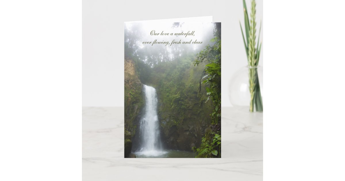 Waterfall Anniversary Greeting Card | Zazzle
