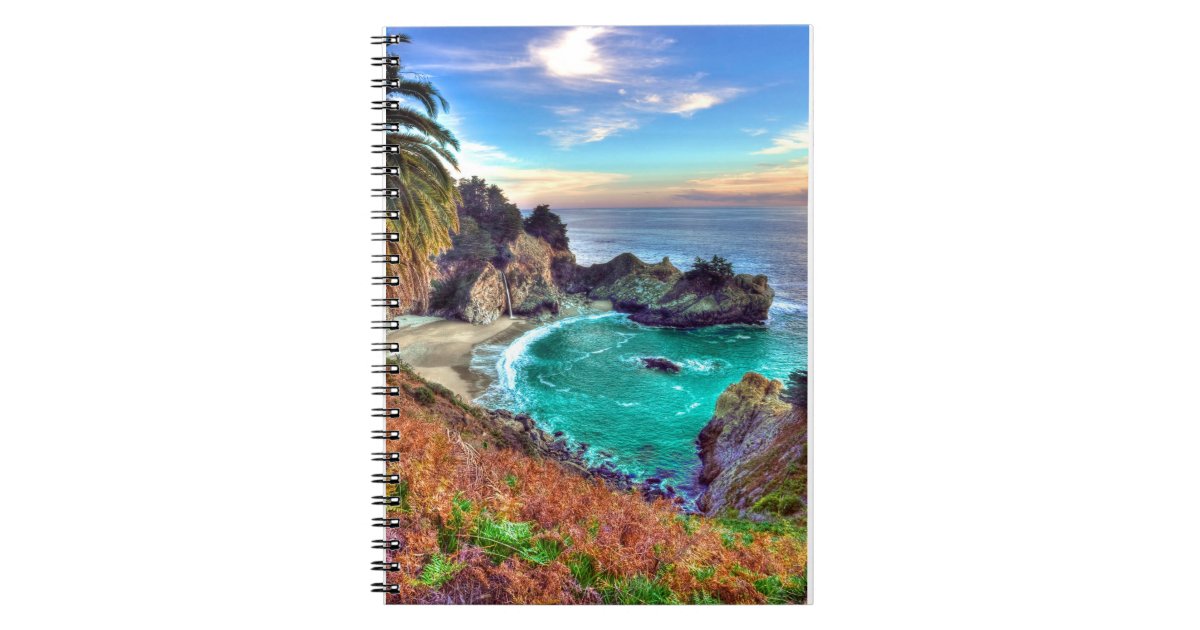 Waterfall at the beach notebook | Zazzle