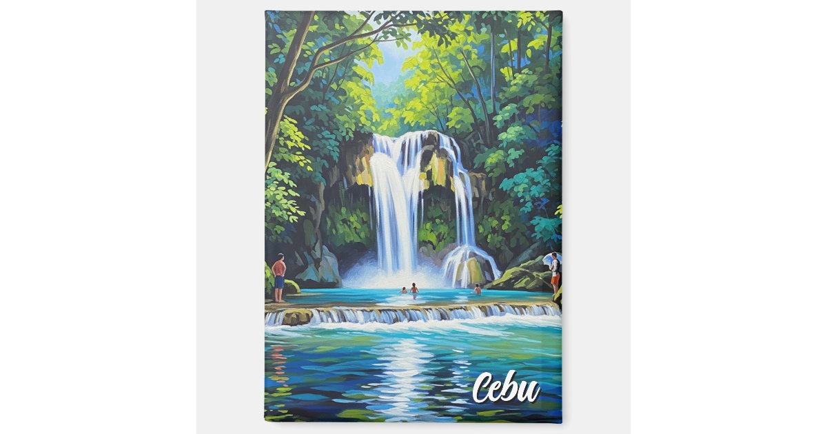 Waterfall in Cebu Philippines Vintage Magnet | Zazzle