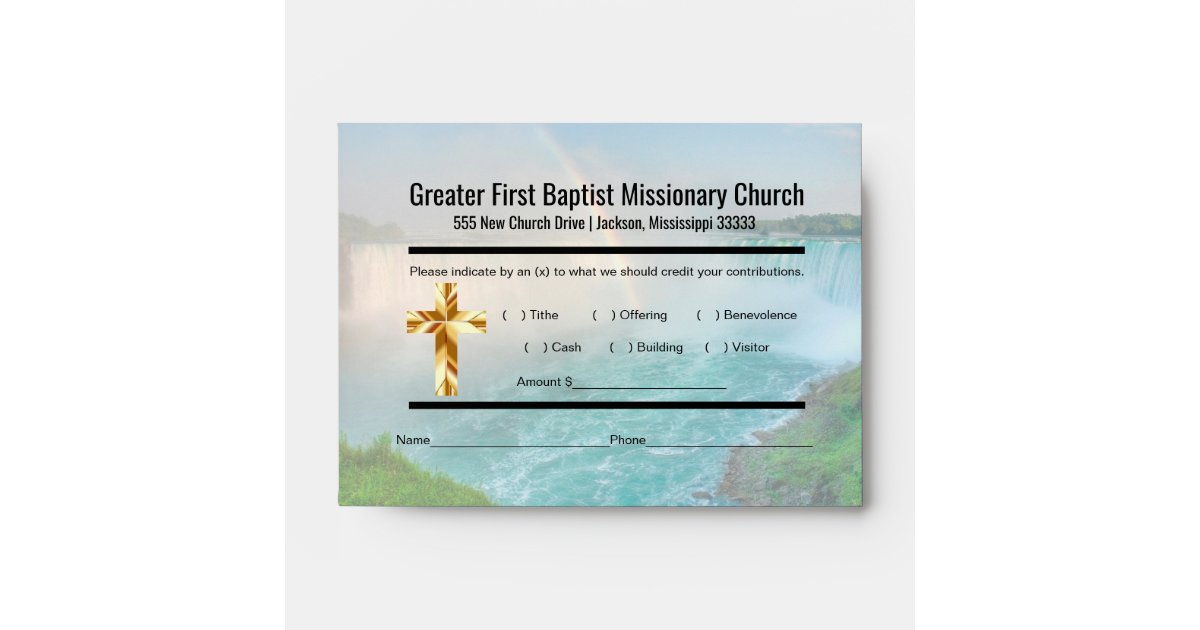 Waterfall Modern Church Tithe Envelope | Zazzle