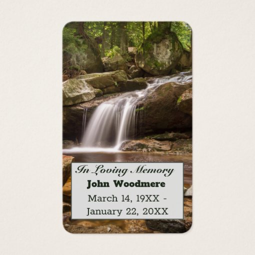 Waterfall Prayer Memorial Funeral Card | Zazzle