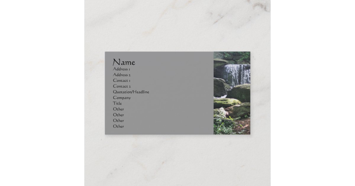 Waterfall Rocks Nature Photography Business Card | Zazzle.com