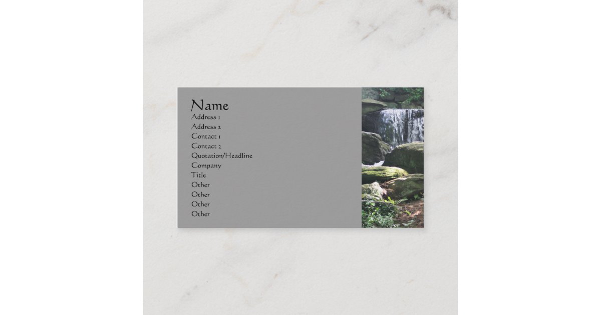 Waterfall Rocks Nature Photography Business Card | Zazzle