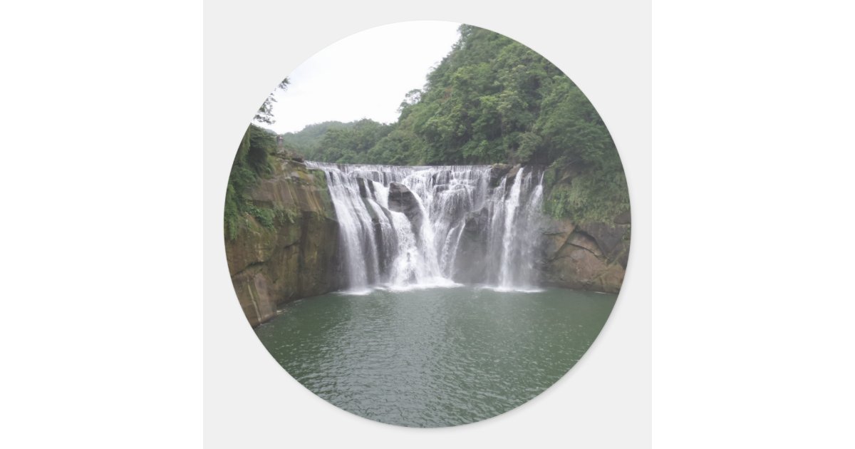 Waterfall Round Sticker | Zazzle