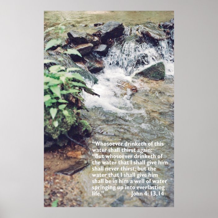 Waterfall Scripture Poster | Zazzle.com