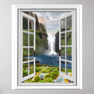 Fake Window For Windowless Office Posters & Prints | Zazzle