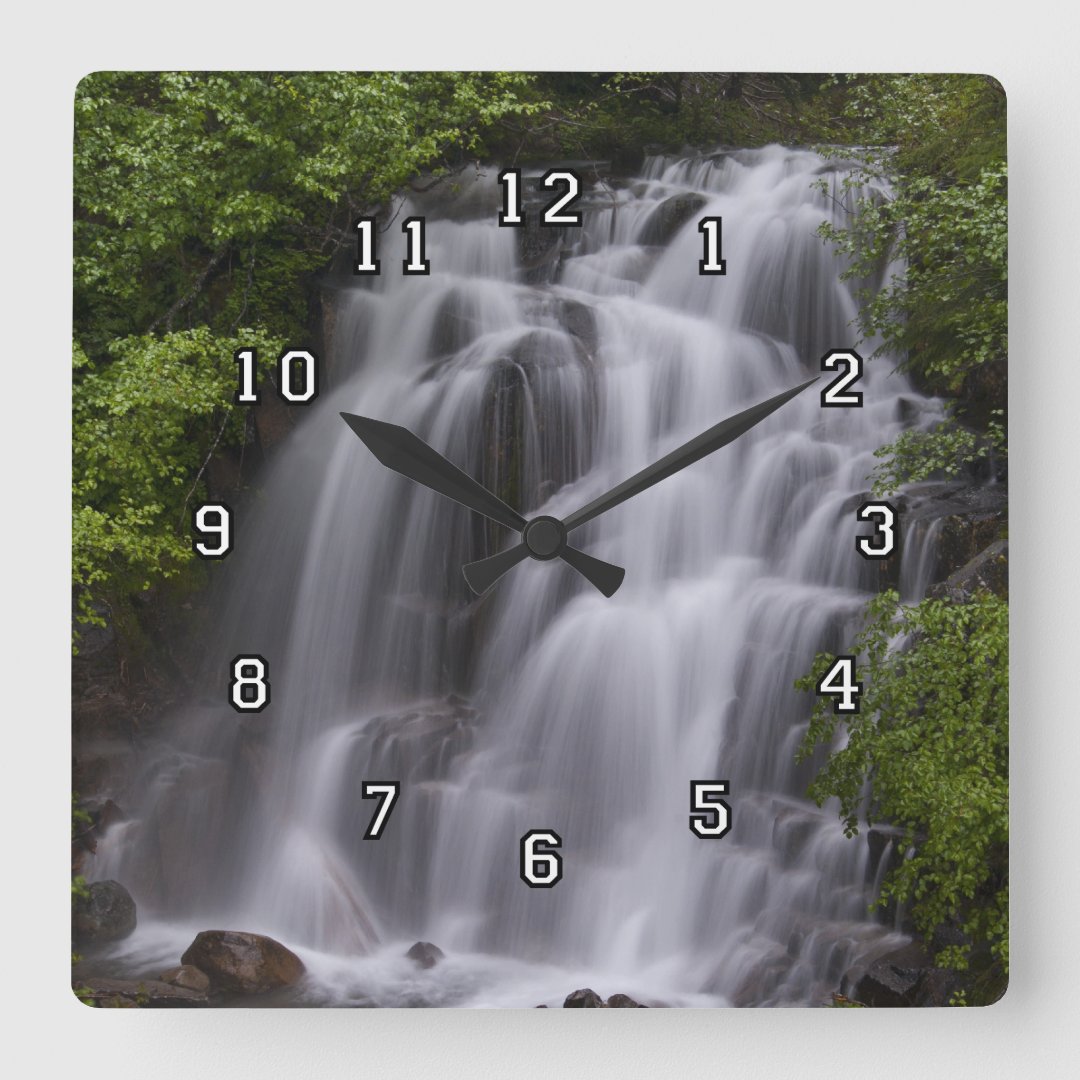 Waterfall wall clock | Zazzle