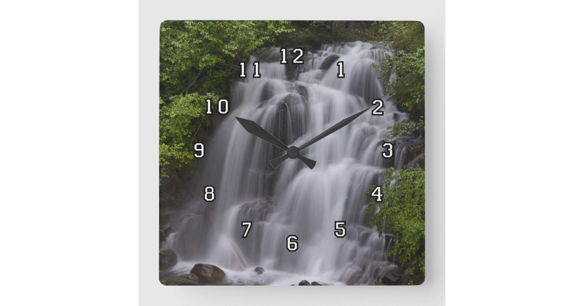 Waterfall wall clock | Zazzle