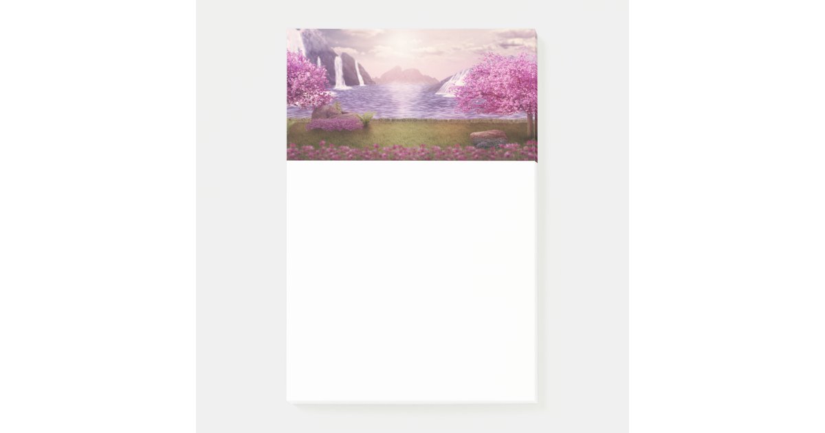 Waterfalls & Cherry Trees by a Lake Post-it Notes | Zazzle