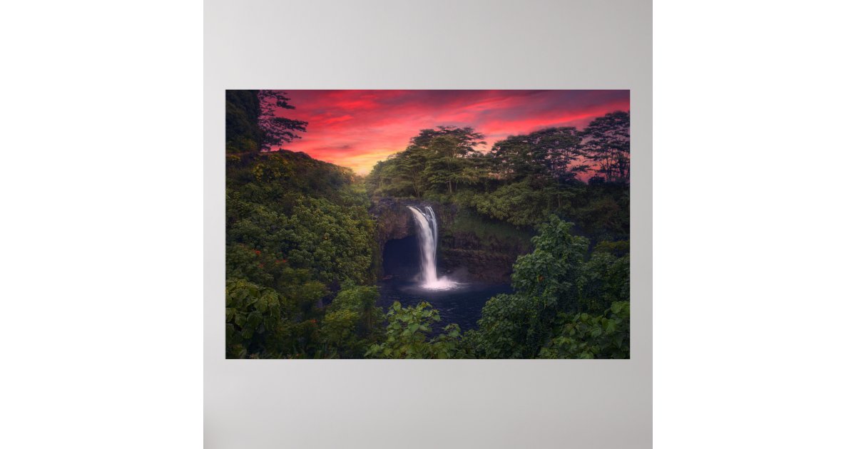Waterfalls | Rainbow Falls, Hilo, Hawaii Poster | Zazzle