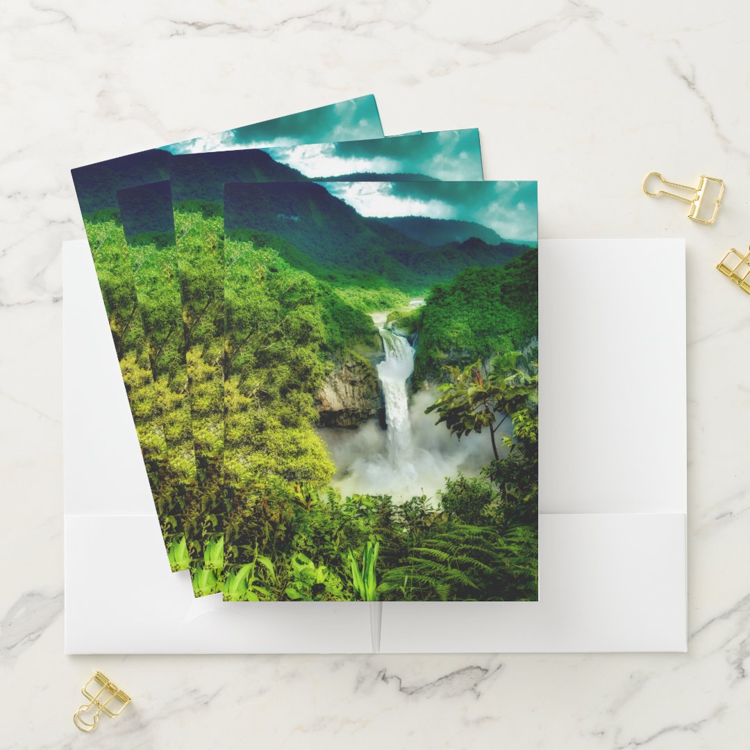 Waterfalls | San Rafael Falls, Ecuador Pocket Folder | Zazzle