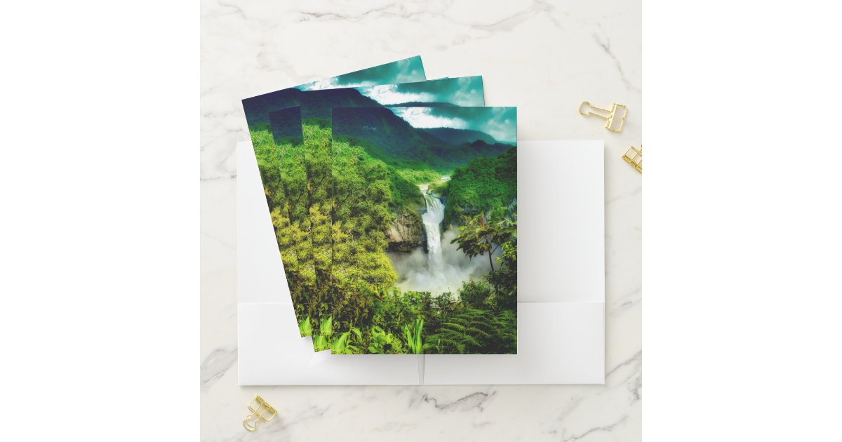 Waterfalls | San Rafael Falls, Ecuador Pocket Folder | Zazzle