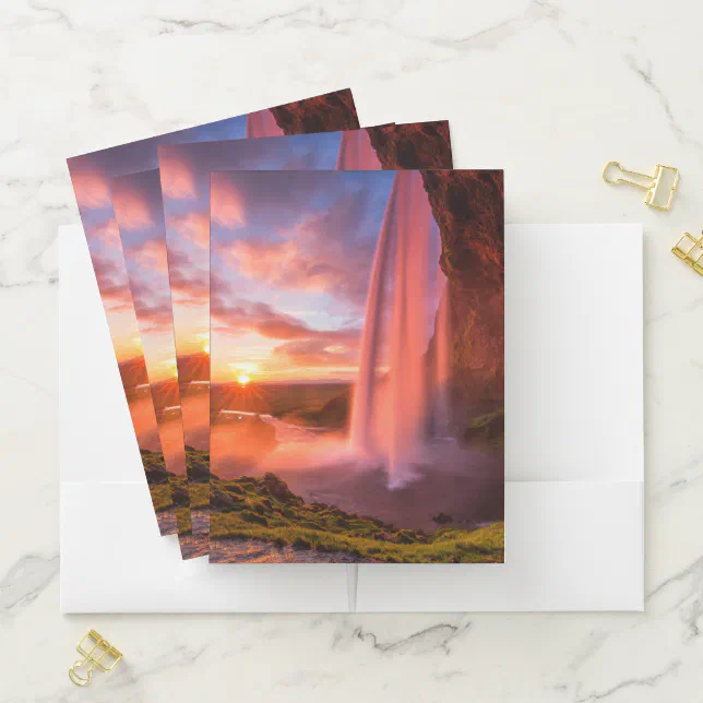 Waterfalls | Seljalandsfoss Waterfall Pocket Folder | Zazzle