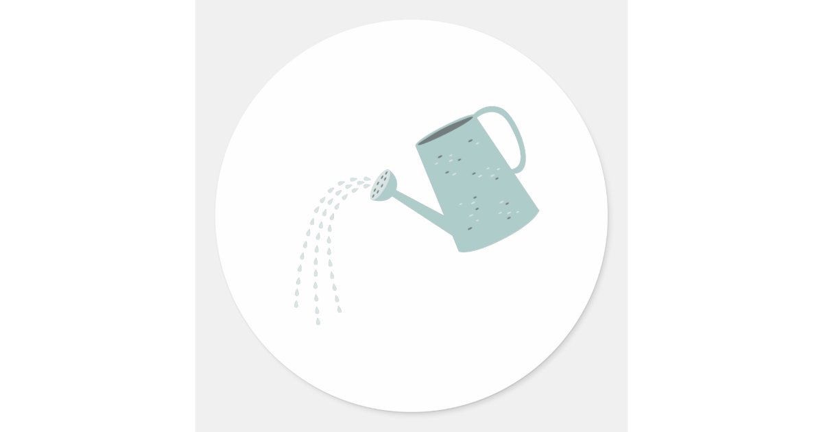 Watering Can Classic Round Sticker | Zazzle