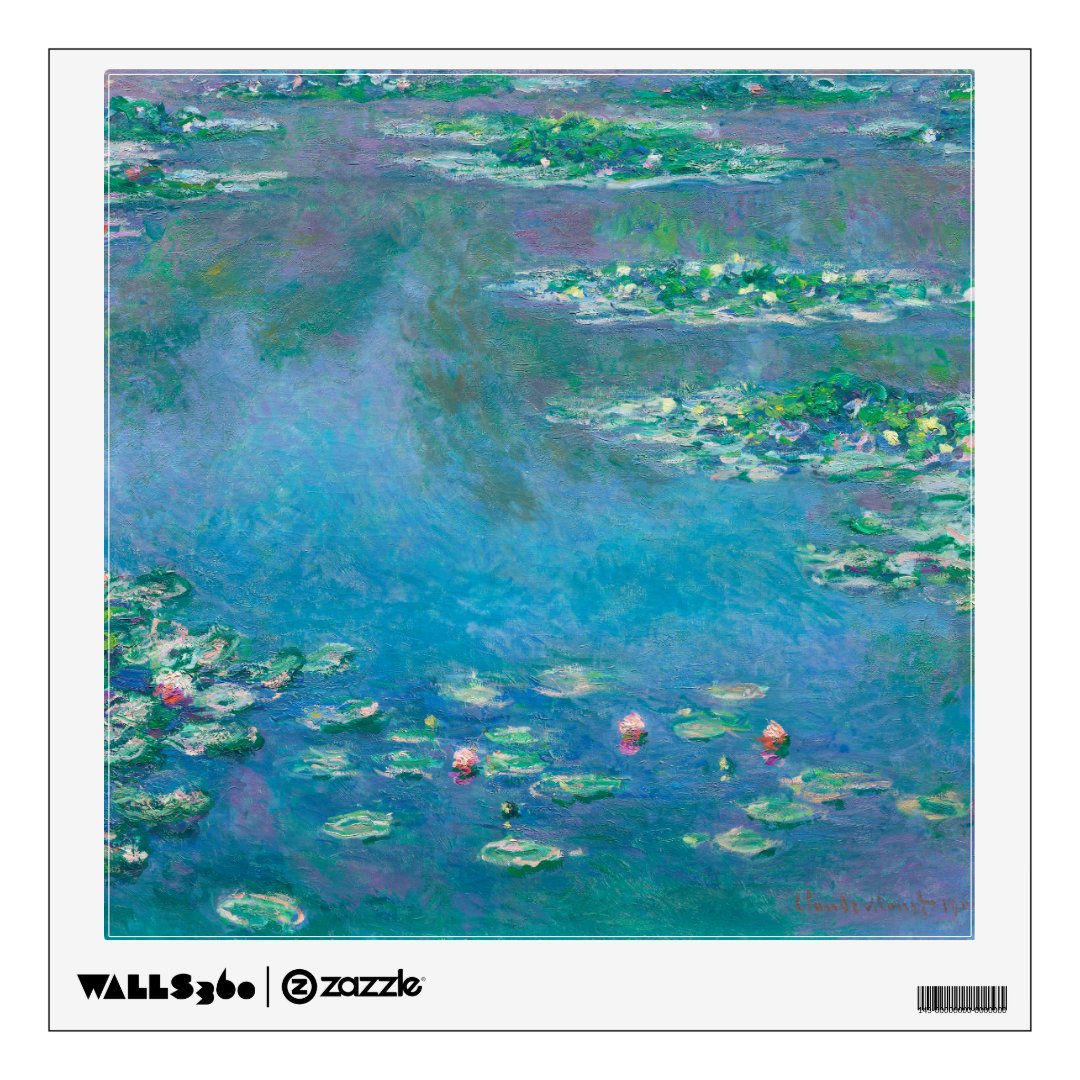 Waterlilies by Claude Monet Fine Art Painting Wall Decal | Zazzle