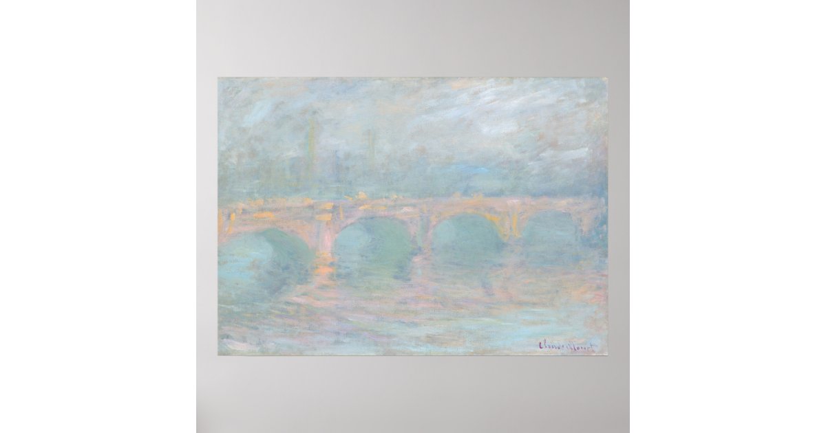Waterloo Bridge at Sunset - Claude Monet Fine Art Poster | Zazzle