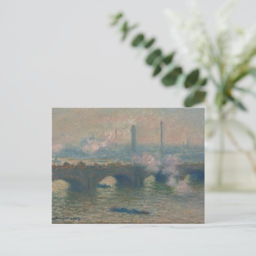 Waterloo Bridge, Gray Day, 1903 (oil on canvas) Postcard | Zazzle