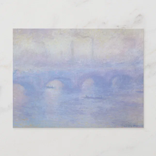 Waterloo Bridge, Mist Effect by Claude Monet Postcard | Zazzle