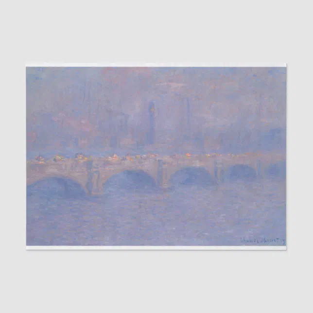 Waterloo Bridge Sunlight Effect Monet Painting Tissue Paper | Zazzle