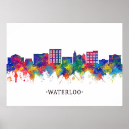 Waterloo Iowa Skyline Poster | Zazzle