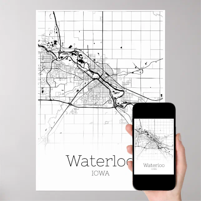 Waterloo Map - Iowa - City Map Poster | Zazzle