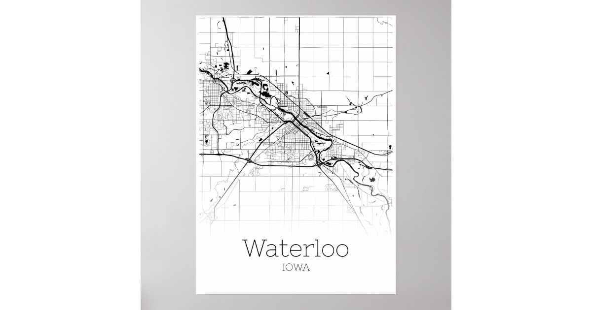 Waterloo Map - Iowa - City Map Poster | Zazzle