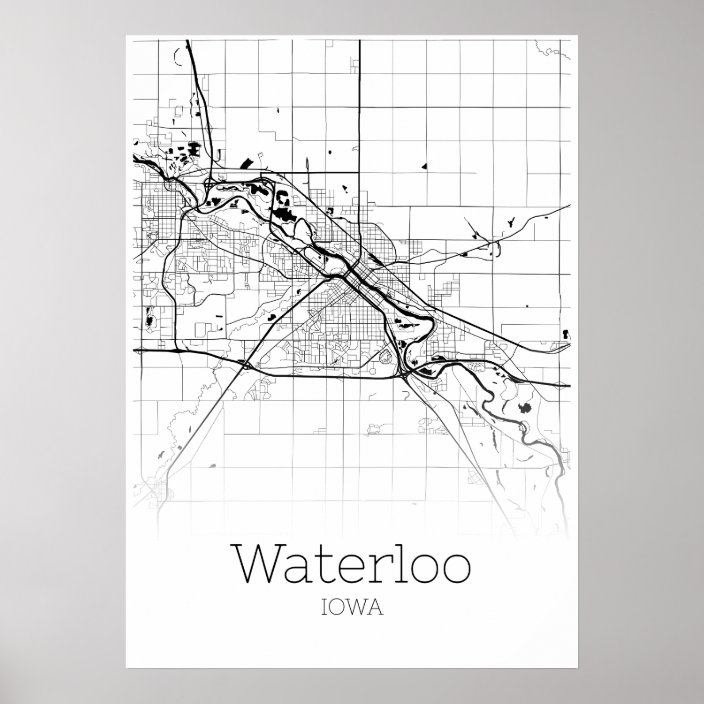 Waterloo Map - Iowa - City Map Poster | Zazzle.com
