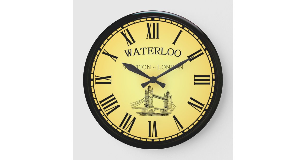 Waterloo Station ~ Tower Bridge ~ London England ~ Large Clock | Zazzle