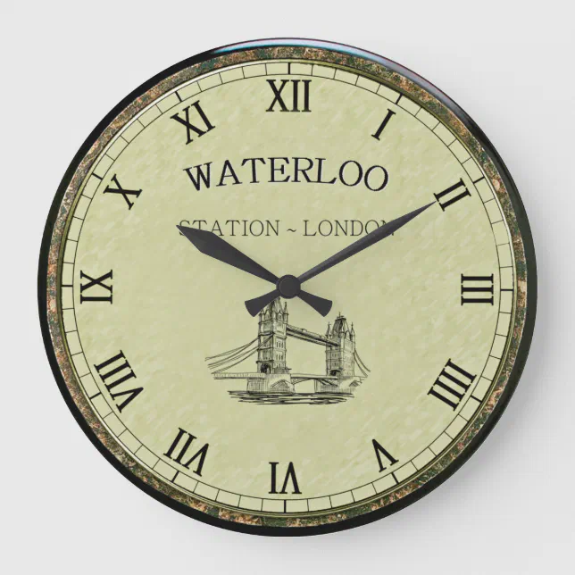 Waterloo Station ~ Tower Bridge ~ London England ~ Large Clock | Zazzle