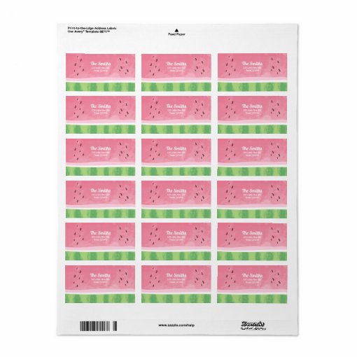 Watermelon Address Label Melon Party Fruit Summer | Zazzle