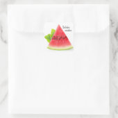 Watermelon and mint square sticker | Zazzle