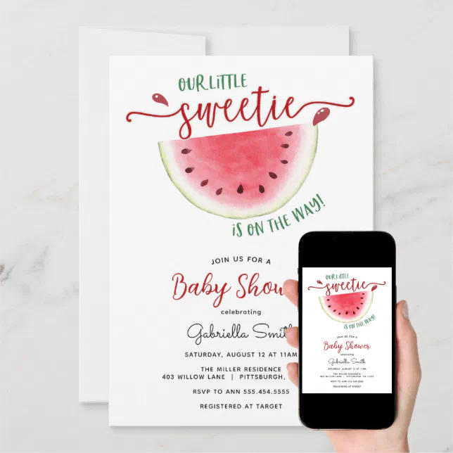 Watermelon Baby Shower Invitation | Zazzle